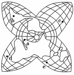 3．D “陆半球 的极点为38 ºN. 0 º ,则“水半球 的极点为38 º S . 180 º .根据西半球 跨度160 º E向东 → ...